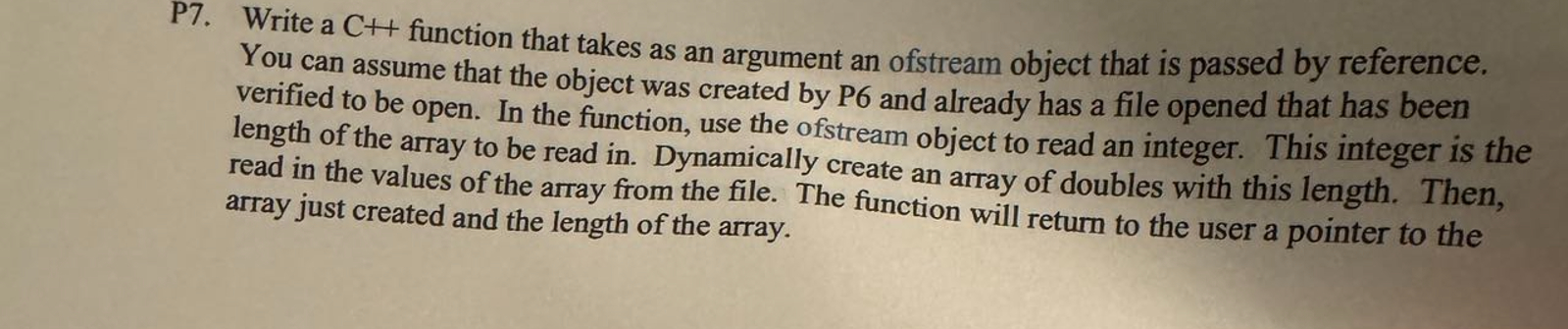 Solved P7. Write a C++ function that takes as an argument | Chegg.com Solved P7. Write a C++ function that takes as an argument | Chegg.com