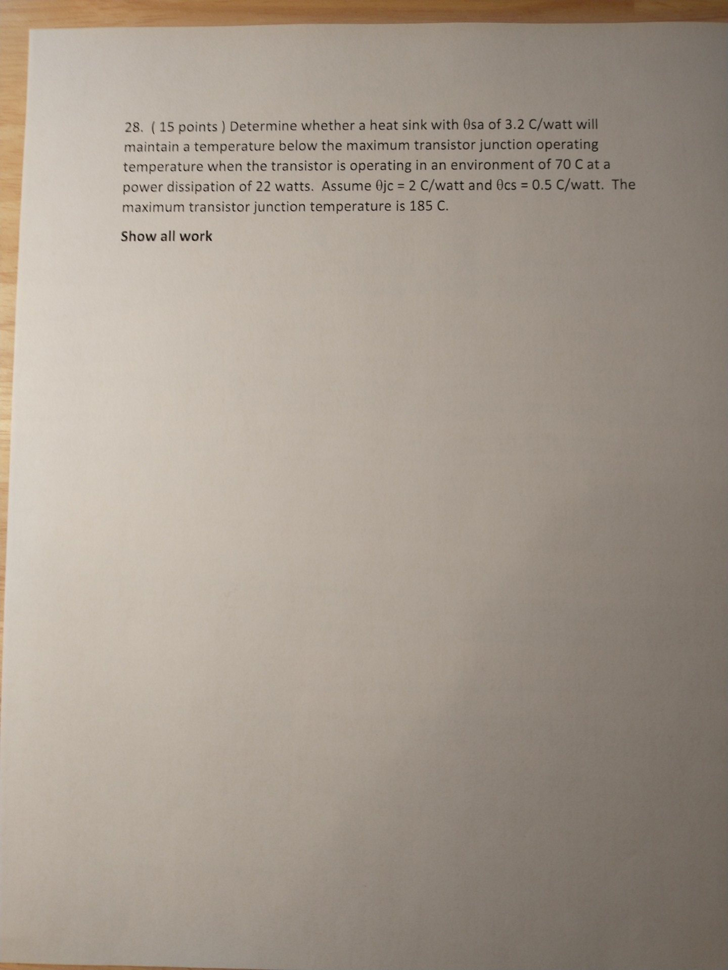 Solved ( 15 ﻿points ) ﻿Determine whether a heat sink with | Chegg.com