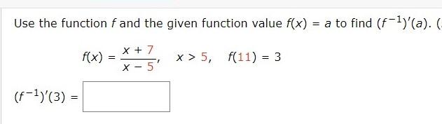 Solved Use the function f and the given function value | Chegg.com