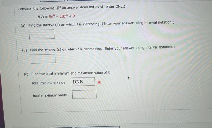Solved Consider the following. (If an answer does not exist, | Chegg.com