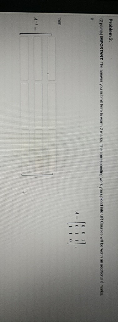 Solved Problem 2 points) IMPORTANT: The answer you submit | Chegg.com Solved Problem 2 points) IMPORTANT: The answer you submit | Chegg.com