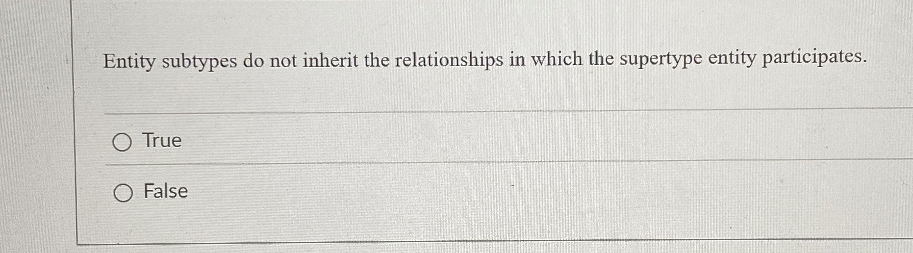 Solved Entity subtypes do not inherit the relationships in | Chegg.com