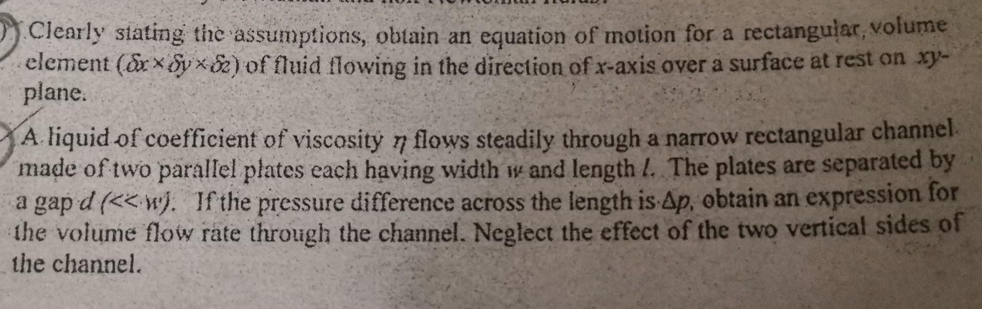 Solved Clearly stating thi assumptions, obtain an equation | Chegg.com