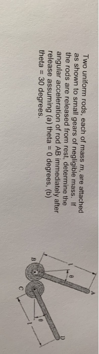 Solved Two uniform rods, each of mass m, are attached as | Chegg.com