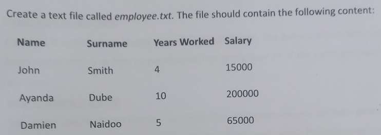 Create A Text File Called Employeetxt Using Java 7430