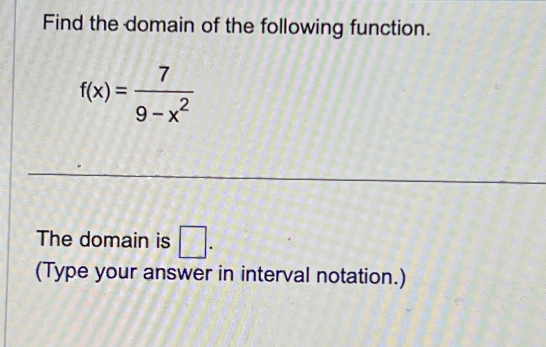 Solved Find the domain of the following | Chegg.com