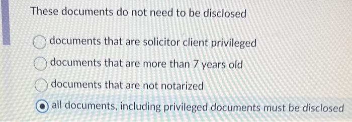 Solved These documents do not need to be disclosed documents | Chegg.com