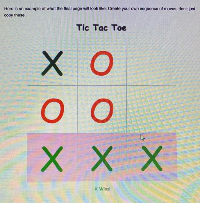 Solved WEB230 JavaScript 1 Assignment 5b Let's play Tic Tac | Chegg.com