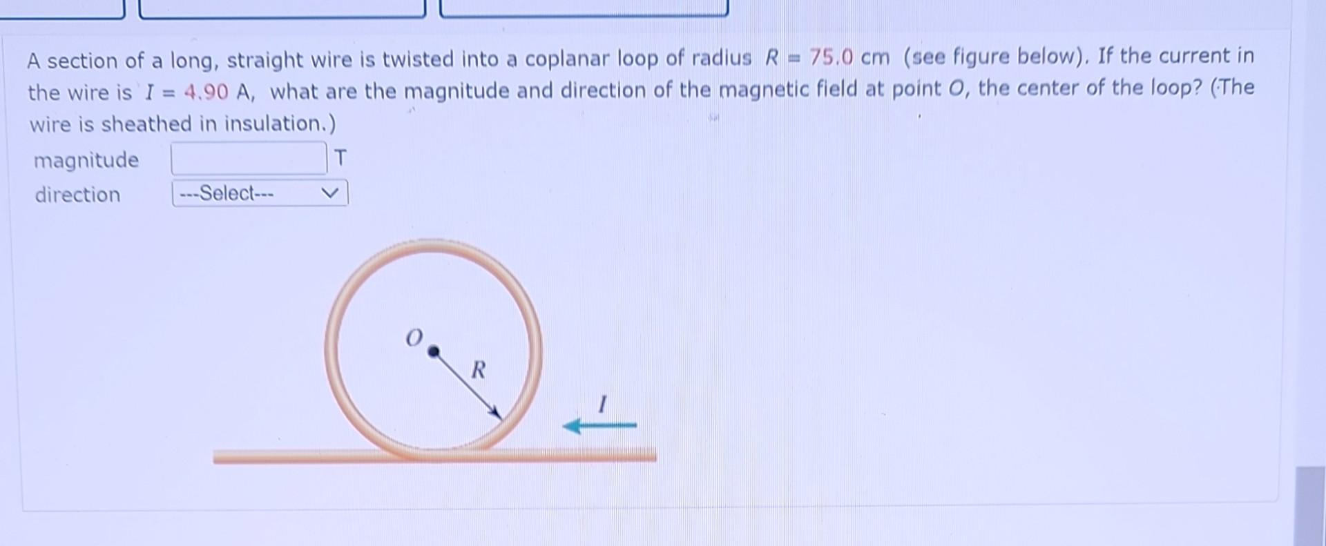Solved A section of a long, straight wire is twisted into a | Chegg.com