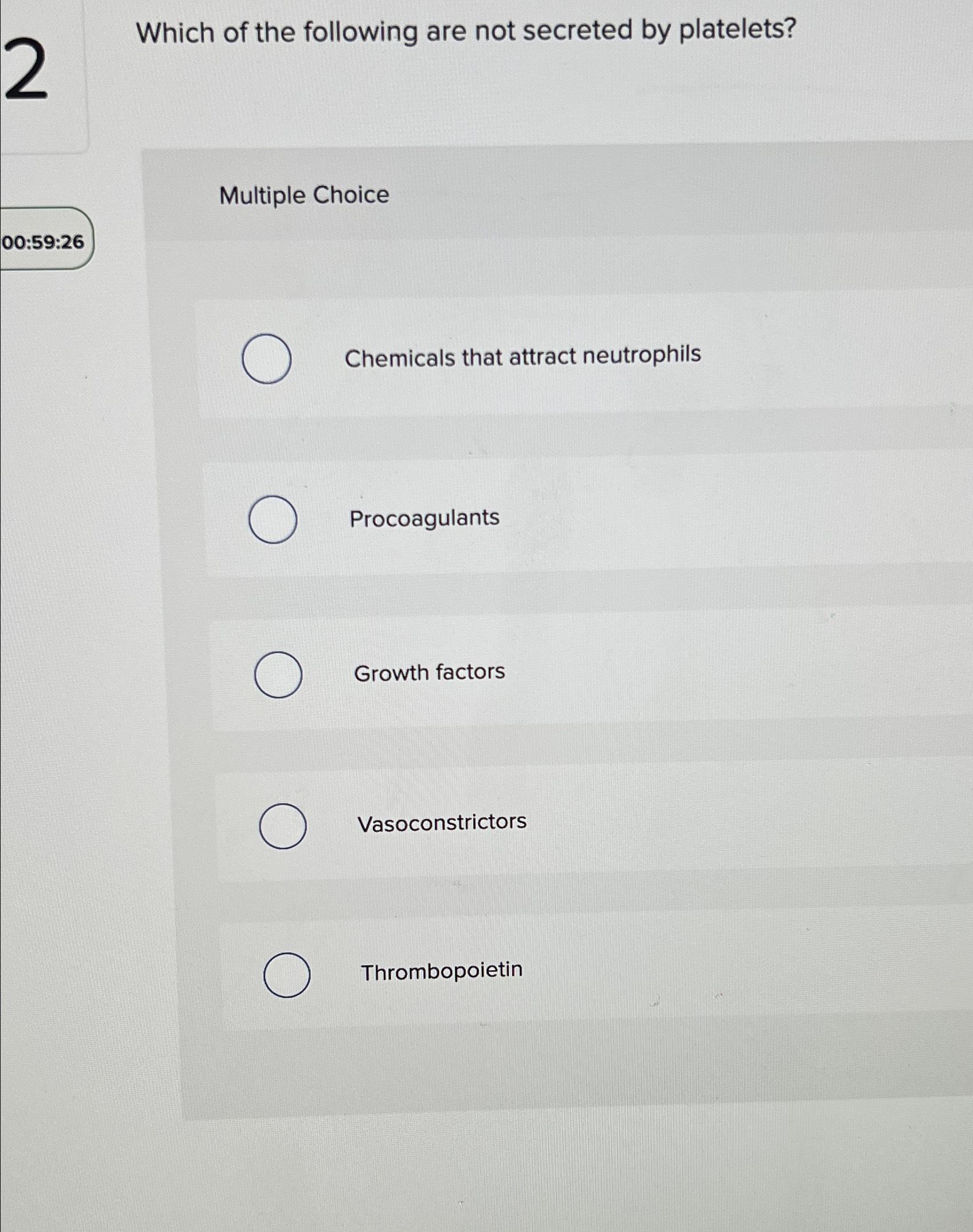 Solved Which of the following are not secreted by | Chegg.com