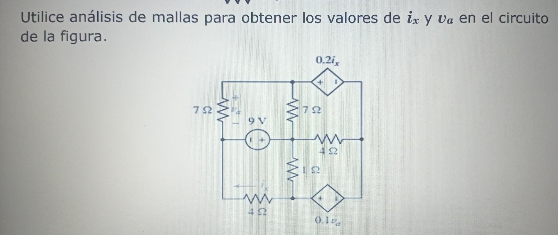 Solved Utilice Análisis De Mallas Para Obtener Los Valores