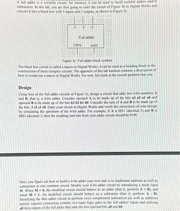 Solved How do i create a circuit that adds two 4 bit | Chegg.com