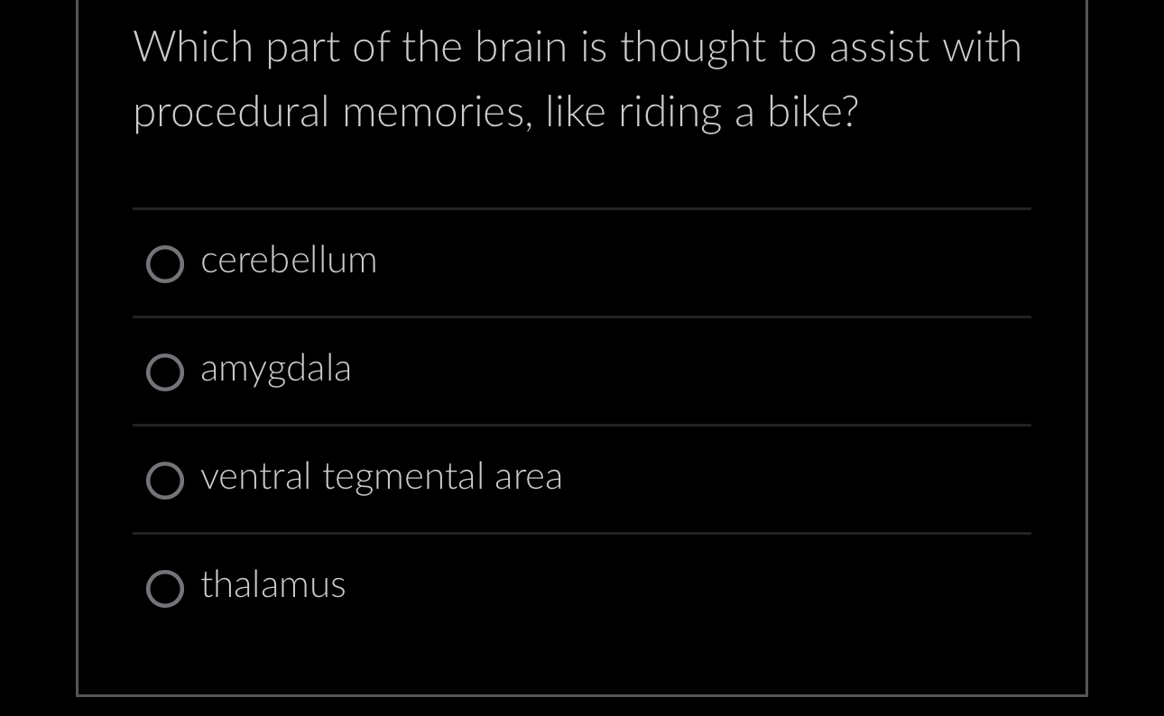 Solved Which part of the brain is thought to assist with | Chegg.com