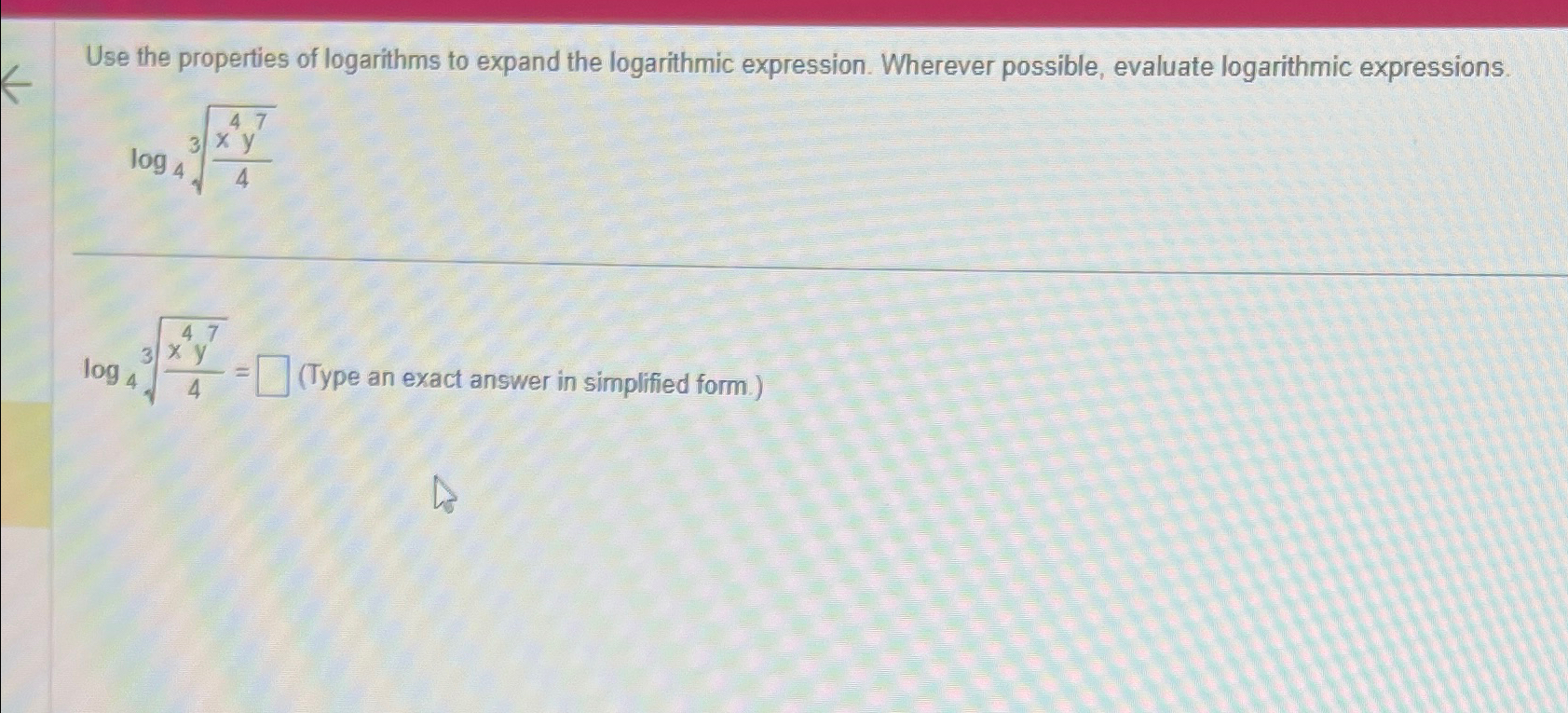 Solved Use the properties of logarithms to expand the | Chegg.com