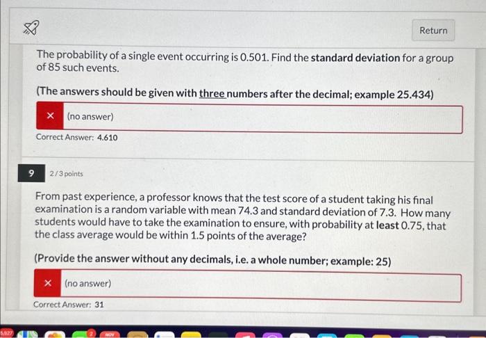 Solved The probability of a single event occurring is 0.501. | Chegg.com