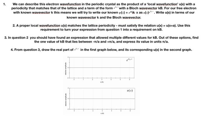 1 We Can Describe This Electron Wavefunction In The