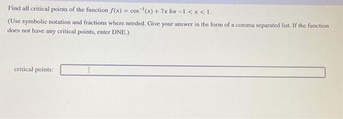 Find all critical points of the function | Chegg.com