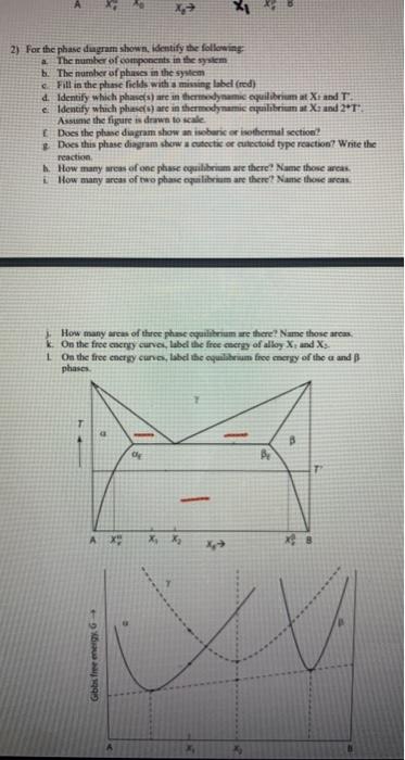 Solved X 2) For the phase dugram shown. Identify the | Chegg.com