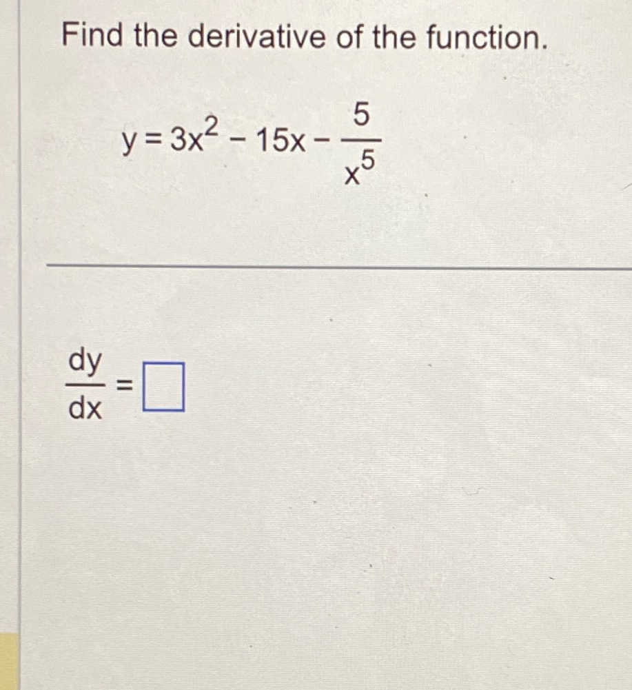 Solved Find the derivative of the | Chegg.com