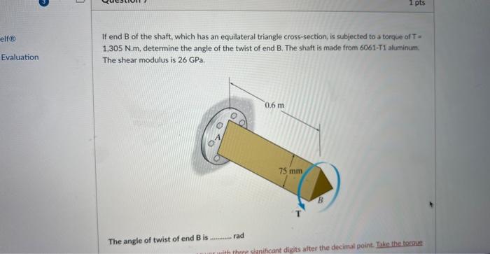 Solved If end B of the shaft, which has an equilateral | Chegg.com