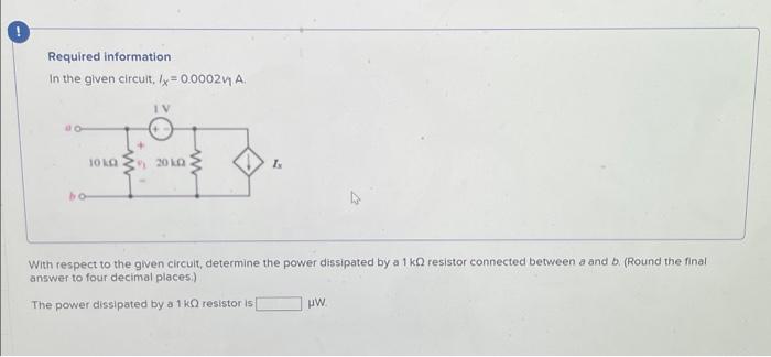 Solved Required information In the given circuit, Ix=0.0002 | Chegg.com