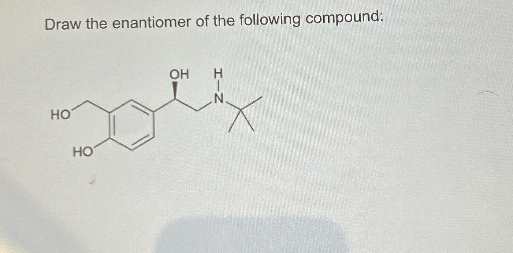 Solved Draw the enantiomer of the following compound: | Chegg.com