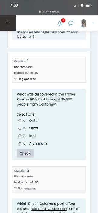 Solved 5:23 elearn.capu.ca III uue Resuuile muruyeren UK by | Chegg.com