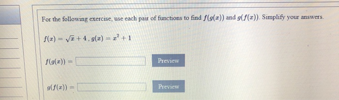 Solved For the following exercises, determine the domain for | Chegg.com