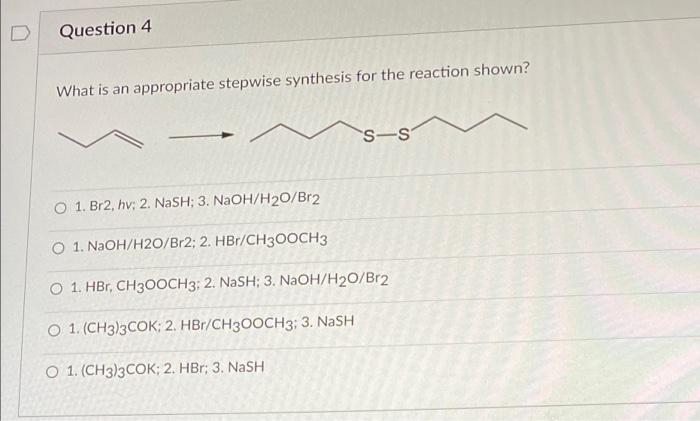 Solved D Question 4 What is an appropriate stepwise | Chegg.com