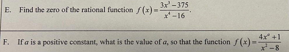 Solved Find the zero of the rational function | Chegg.com
