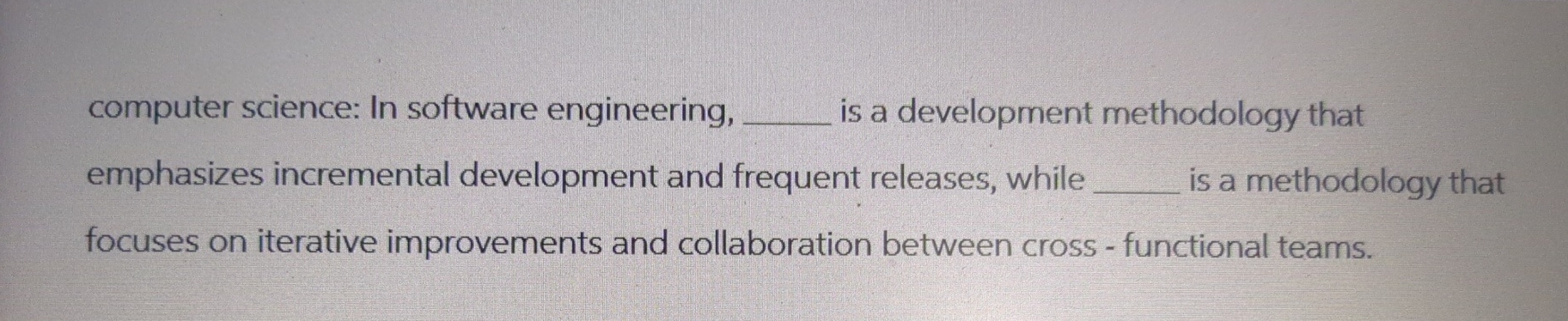 Solved computer science: In software engineering, q, ﻿is a | Chegg.com