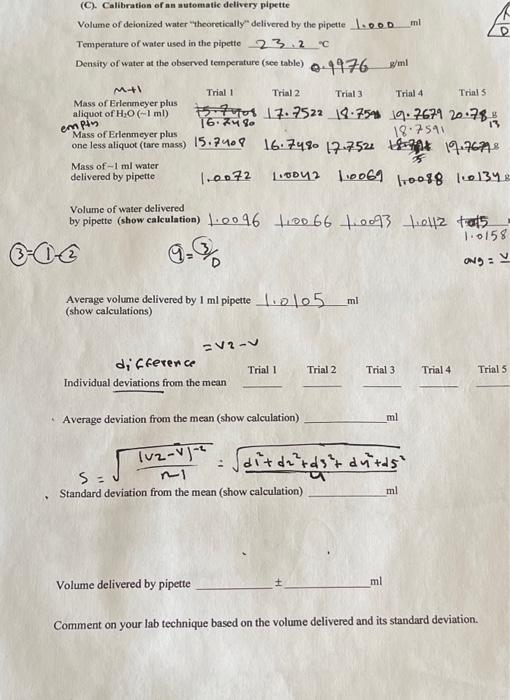 Solved i need the individual deviations from the mean and | Chegg.com