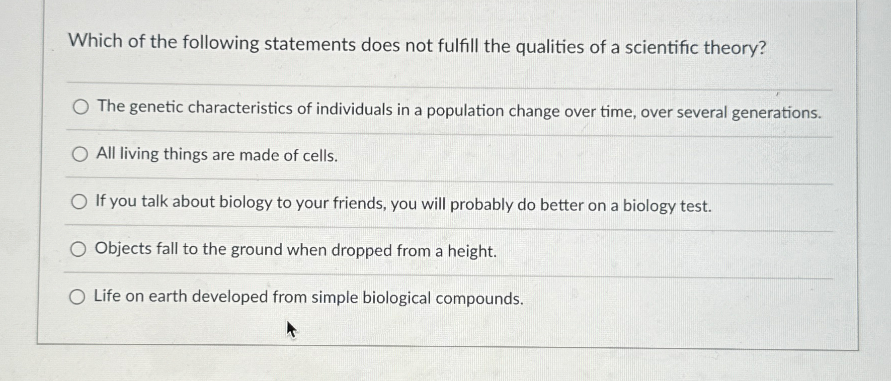 Solved Which of the following statements does not fulfill | Chegg.com