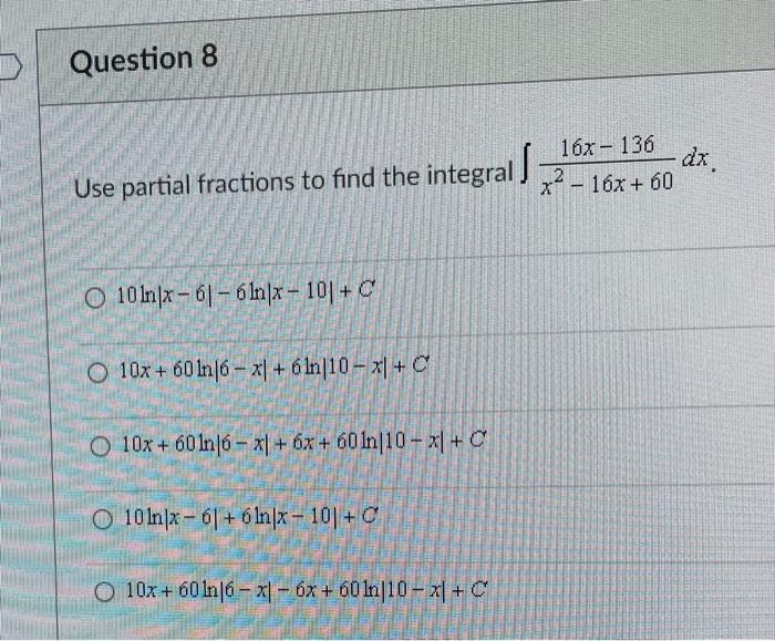 Solved Use partial fractions to find the integral | Chegg.com