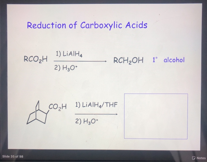 Solved Reduction of Carboxylic Acids RCO2H 1) LiAlHa RCH2OH | Chegg.com