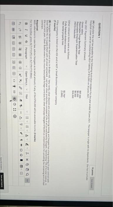 QUESTION 1 (A) Calculate the net tax payable by the | Chegg.com