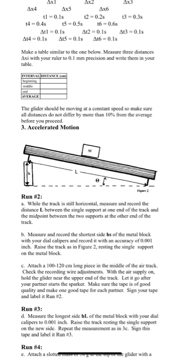 Experiment 4: Measuring g with an Air Track Purpose ) | Chegg.com