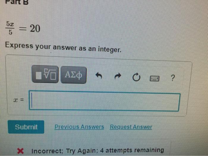 Solved The = 20 Express your answer as an integer. ΟΙ ΑΣφ ? | Chegg.com