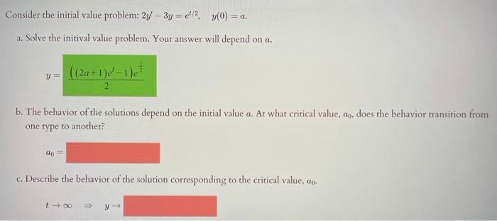 Solved Consider the initial value problem: | Chegg.com