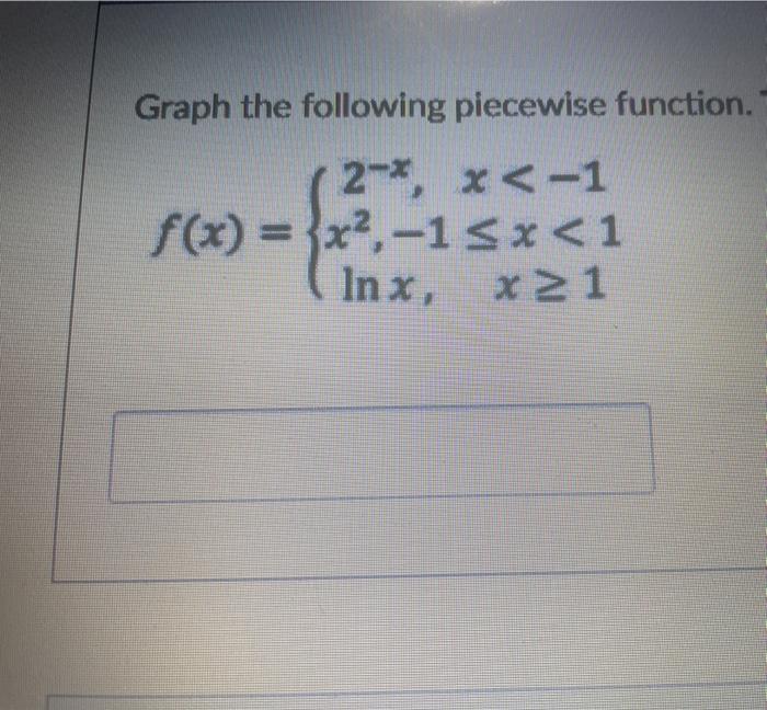 Solved Graph the following piecewise function. 2-*, x