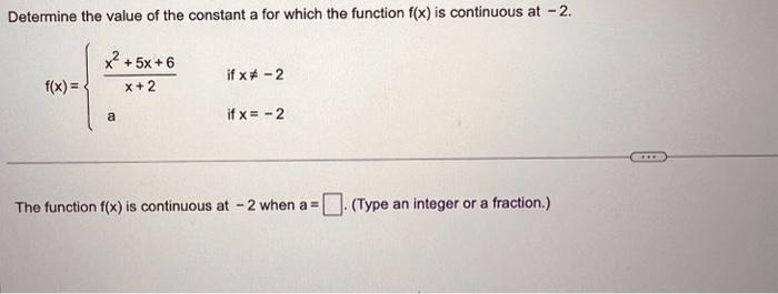 Solved Determine the value of the constant a for which the | Chegg.com