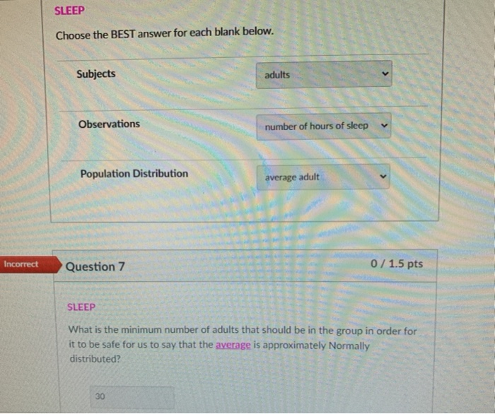 Solved Use the information below for the SLEEP questions | Chegg.com