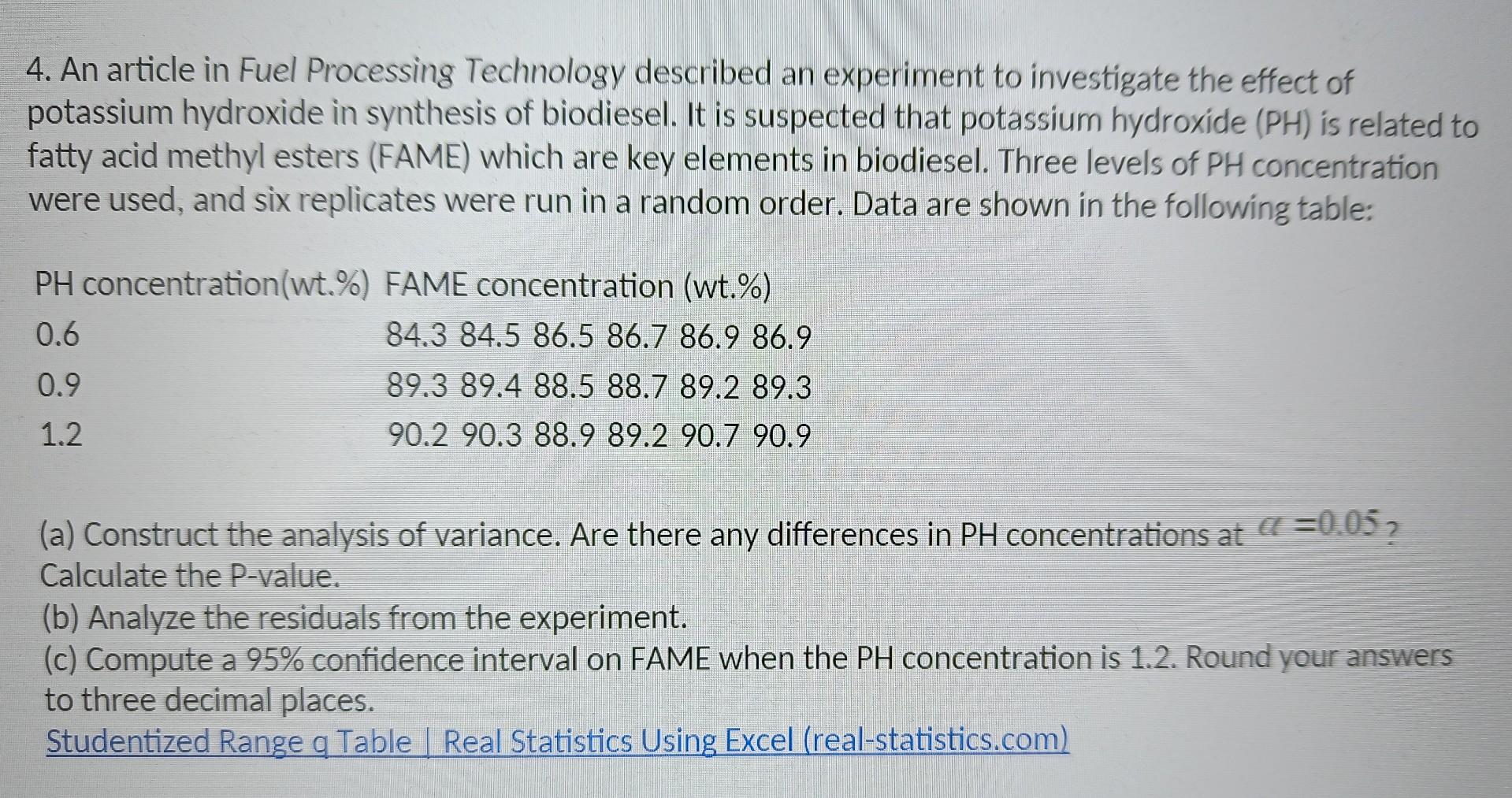 Solved 4. An article in Fuel Processing Technology described | Chegg.com
