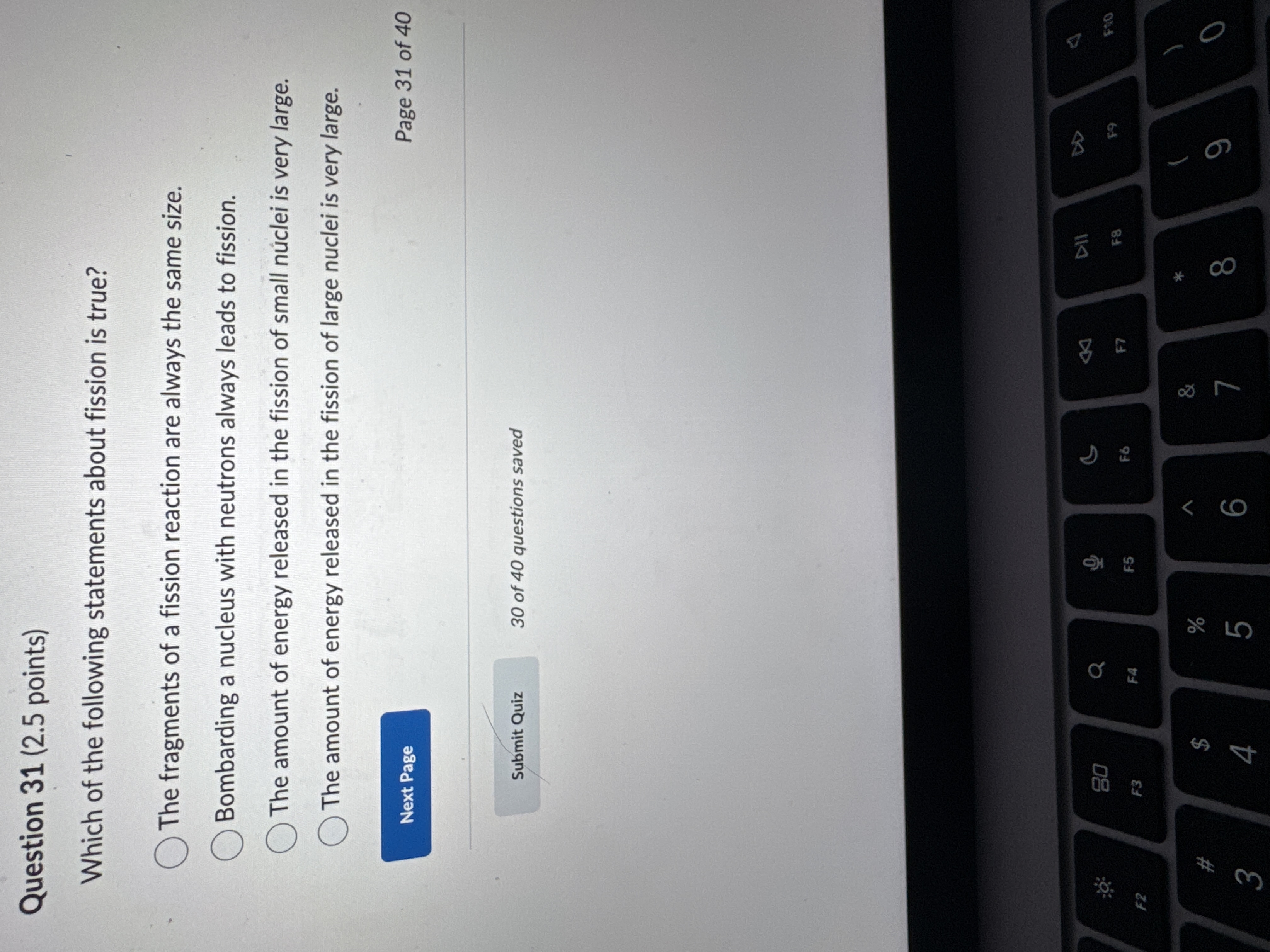 Solved Which of the following statements about fission is | Chegg.com