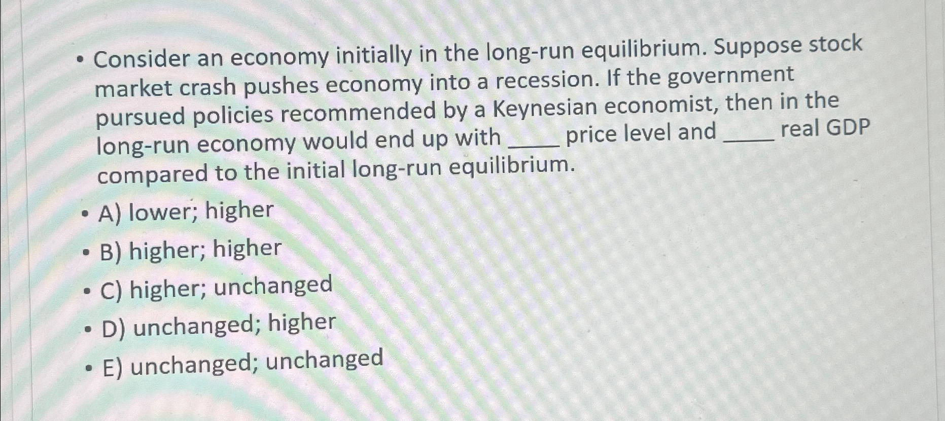 Solved Consider an economy initially in the long-run | Chegg.com