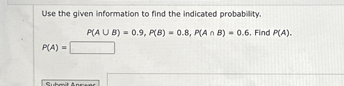 Solved Use the given information to find the indicated | Chegg.com