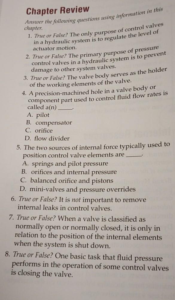 Solved Chapter Review Answer the following questions using | Chegg.com