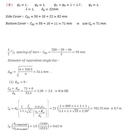 Solved Determine the development lengths required for the | Chegg.com