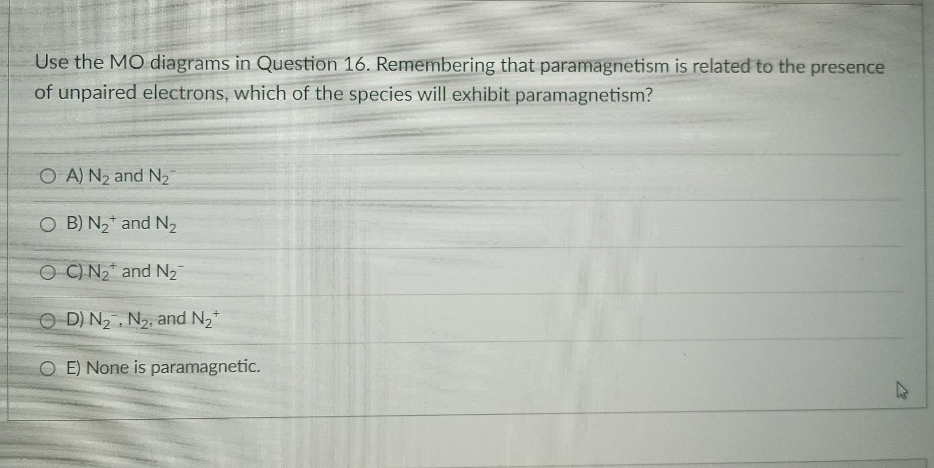 Solved Draw the MO diagrams for the N2, N2, and N2 ions. * ж | Chegg.com