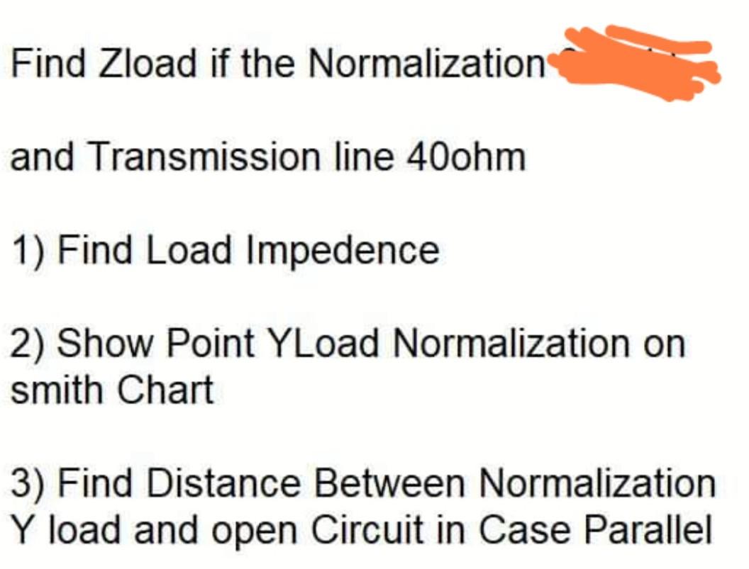 Solved Find Zload if the Normalization and Transmission line | Chegg.com